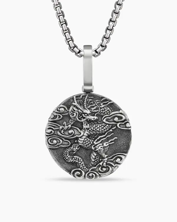 David Yurman Dragon Sterling Silver Amulet - All Sterling Silver