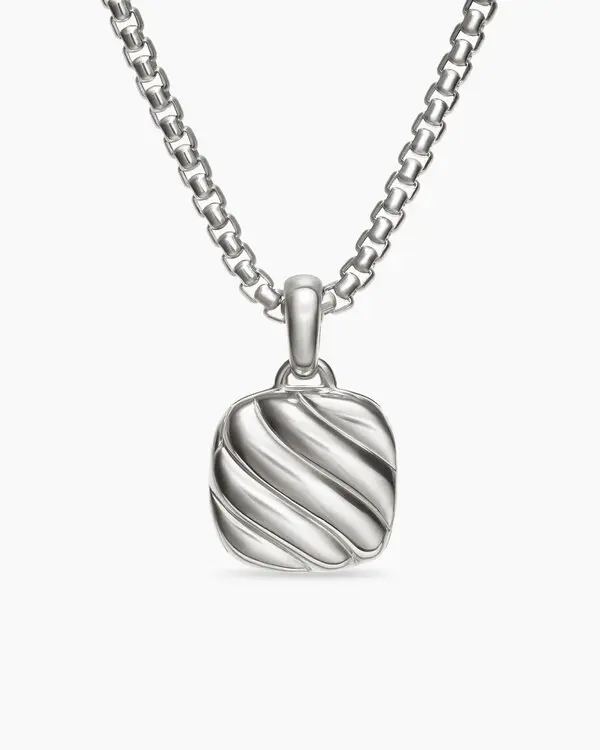 David Yurman Sculpted Cable Square Locket - All Sterling Silver