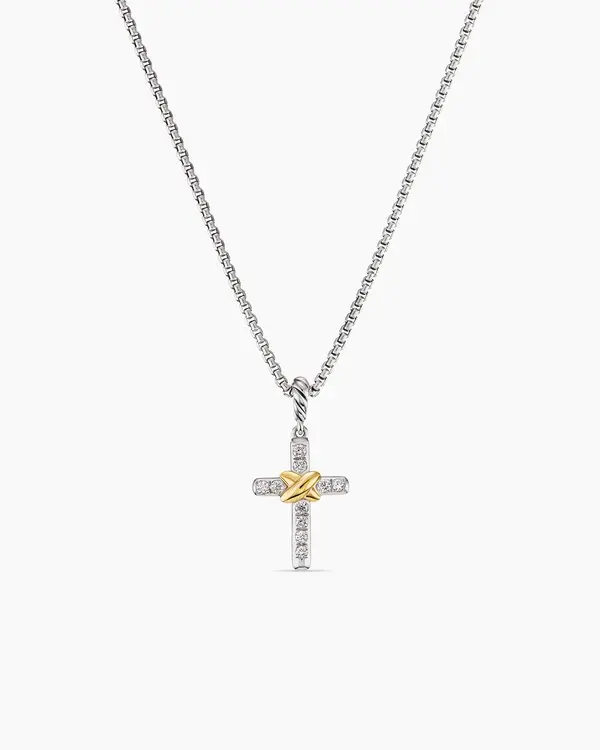 David Yurman Petite Cross Pendant Necklace - Diamond