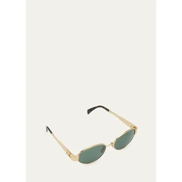Celine Triomphe Metal Oval Sunglasses - Black
