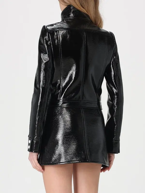 COURREGES Cropped Leather Jacket - Black