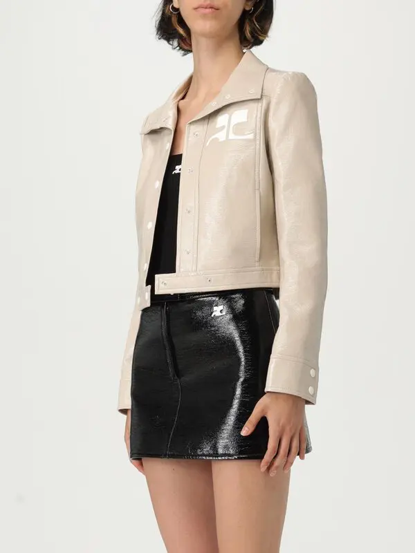 COURREGES Slim Fit Cropped Jacket - Grey
