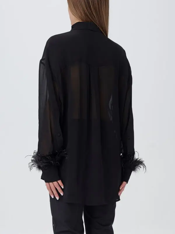 Pinko Feather-cuffed Shirt - Black
