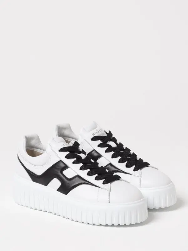 Hogan H-stripes Smooth Leather Platform Trainers - White