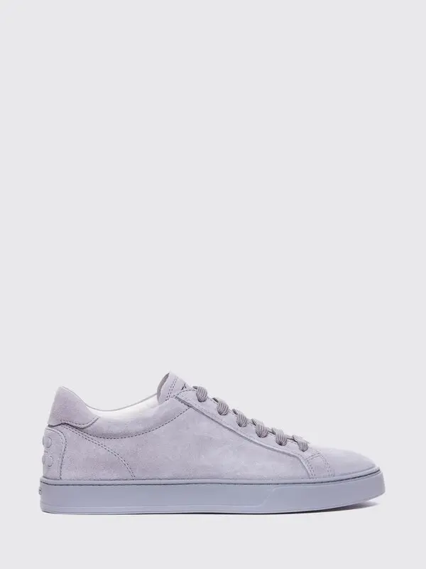 TOD'S Suede Calfskin Low-top Sneakers With Gommini Heel Detail - Grey