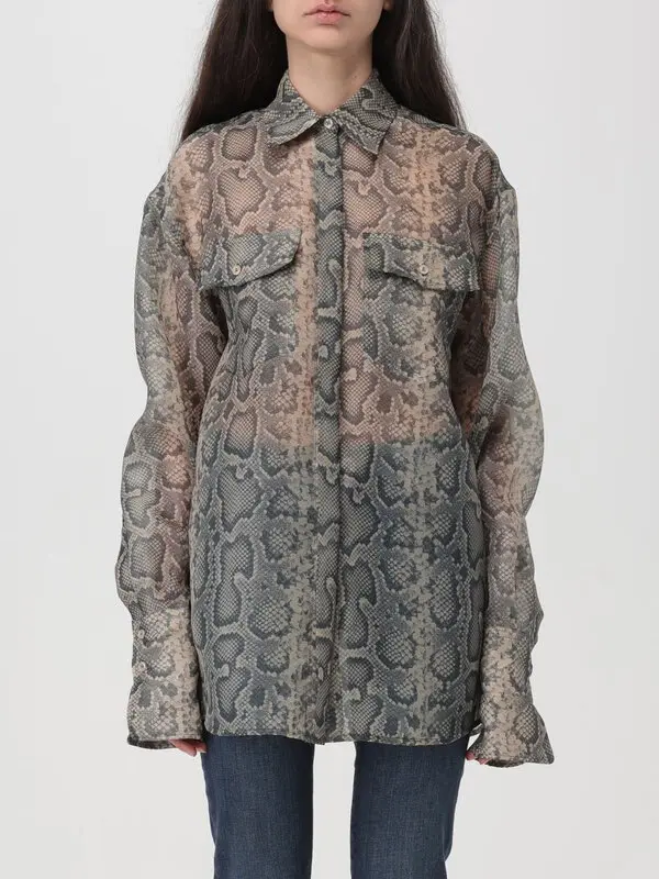 Sportmax Snake Print Shirt - Beige
