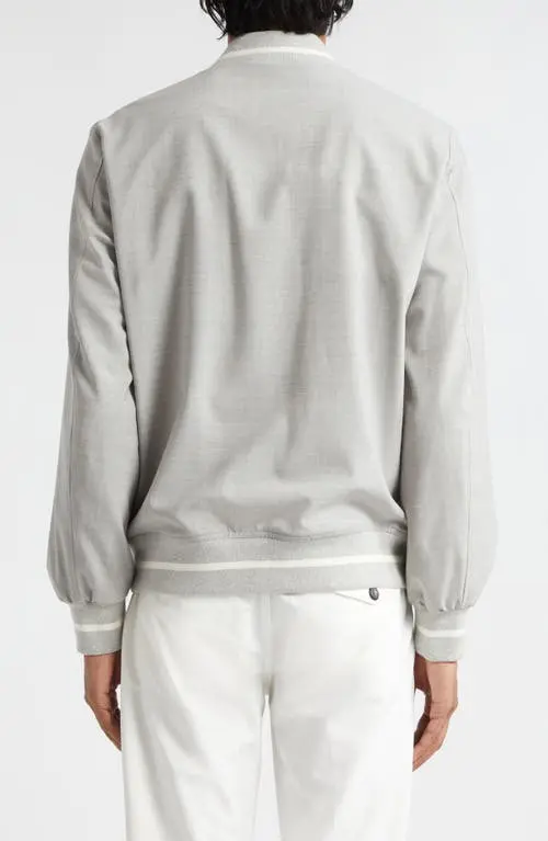Eleventy Stretch Wool Bomber Jacket