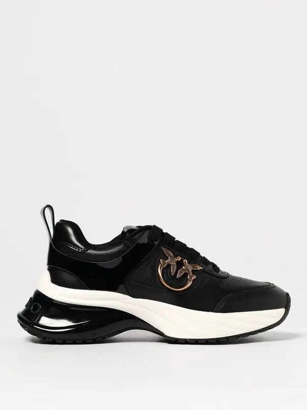 Pinko Love Birds" Embellished Sneakers - Black