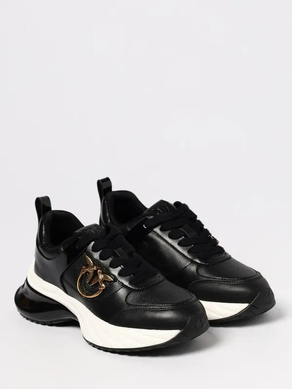 Pinko Love Birds" Embellished Sneakers - Black