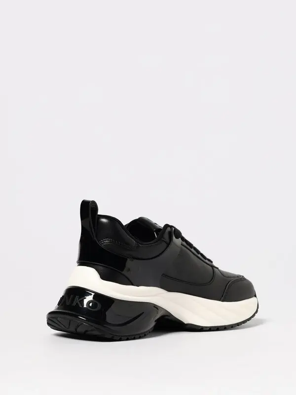 Pinko Love Birds" Embellished Sneakers - Black