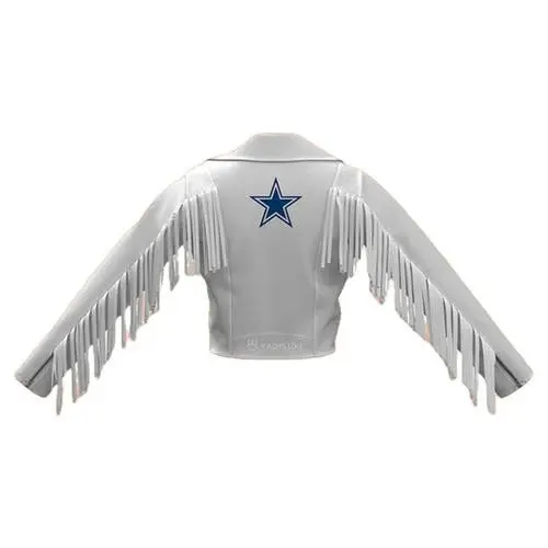 KADYLUXE Dallas Cowboys Fringe Leather Jacket