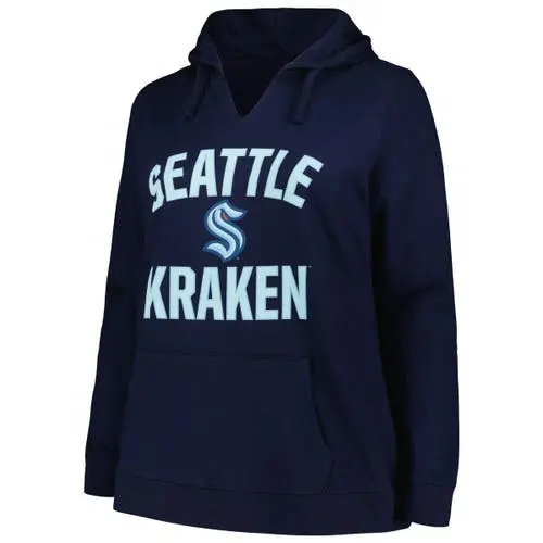 Profile Deep Sea Blue Seattle Kraken Arch Over Logo Pullover Hoodie