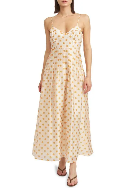 En Saison Polka Dot A-Line Dress In Yellow - 55% Off | Editorialist