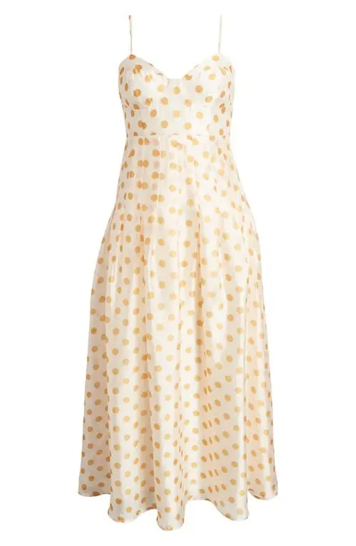 black blue and white dress 1930's Germaine Monteil Polka Dot Silk Appliqué Gown with Capelet main image 1