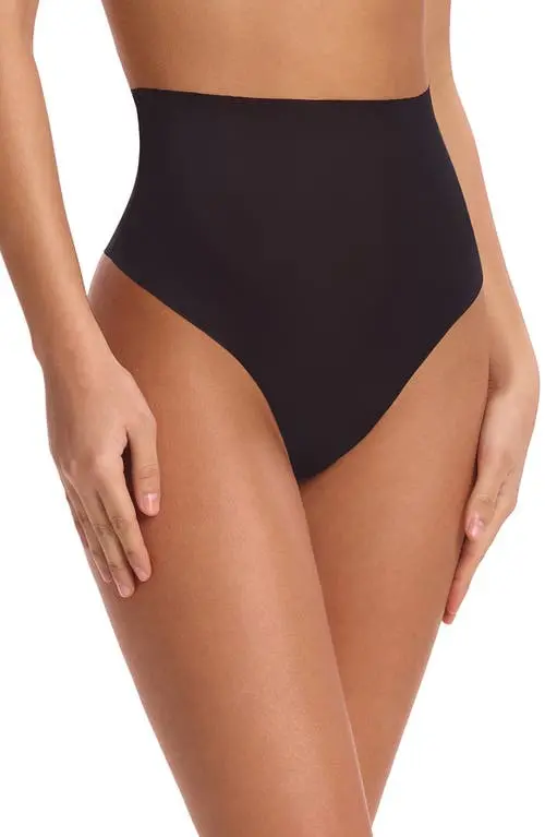 Commando Feather Light Control High Waist Thong - Black