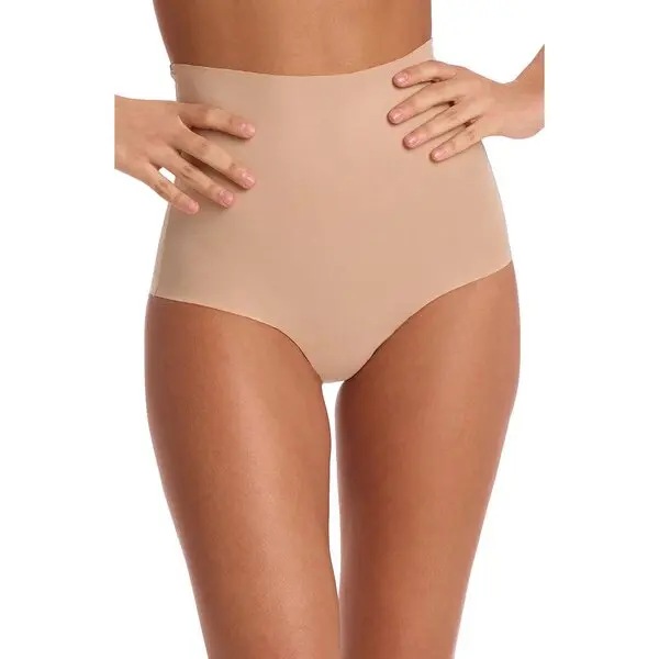 Commando Featherlight Control High Waist Shaping Briefs - Beige