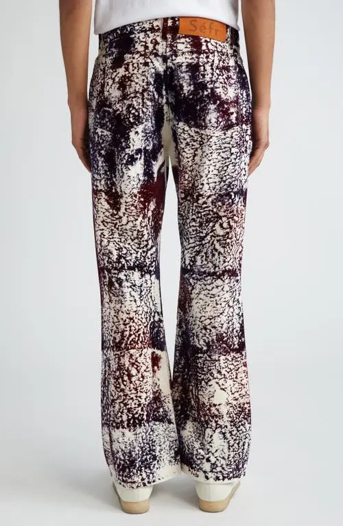 SéFr Rider Cut Flocked Flare Jeans In Genesis Applique - 55% Off 