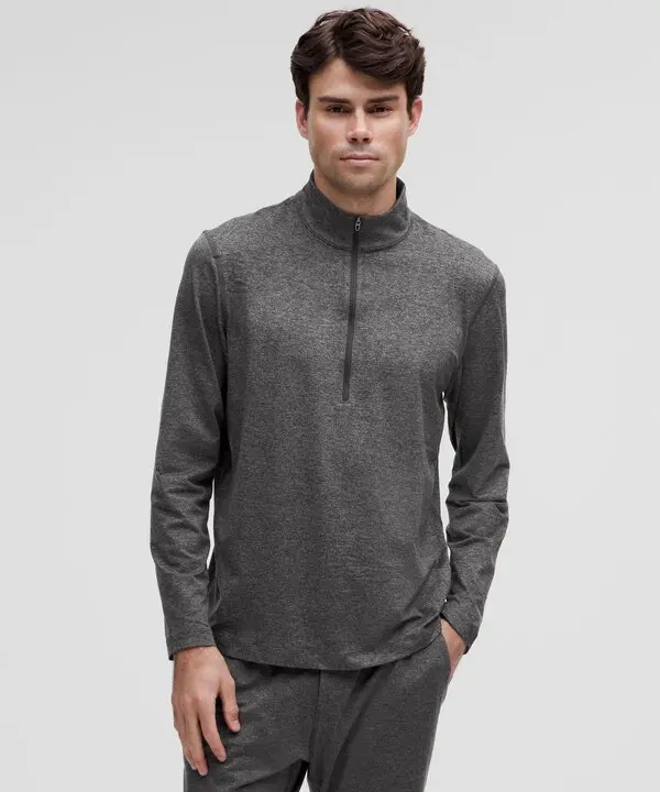 Lululemon Soft Jersey Half Zip - Heathered Black/heathered Graphite Grey