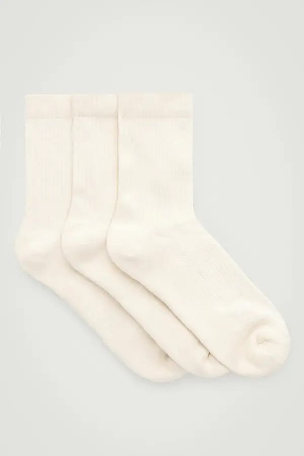 Cos 3-pack Ribbed Sport Socks - Beige