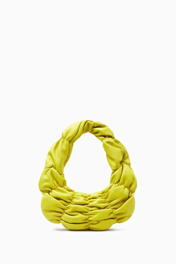 Cos Ripple Leather Shoulder Bag - Yellow