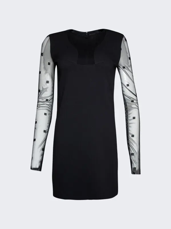 Givenchy 4g Sheer Panel Mini Dress - Black