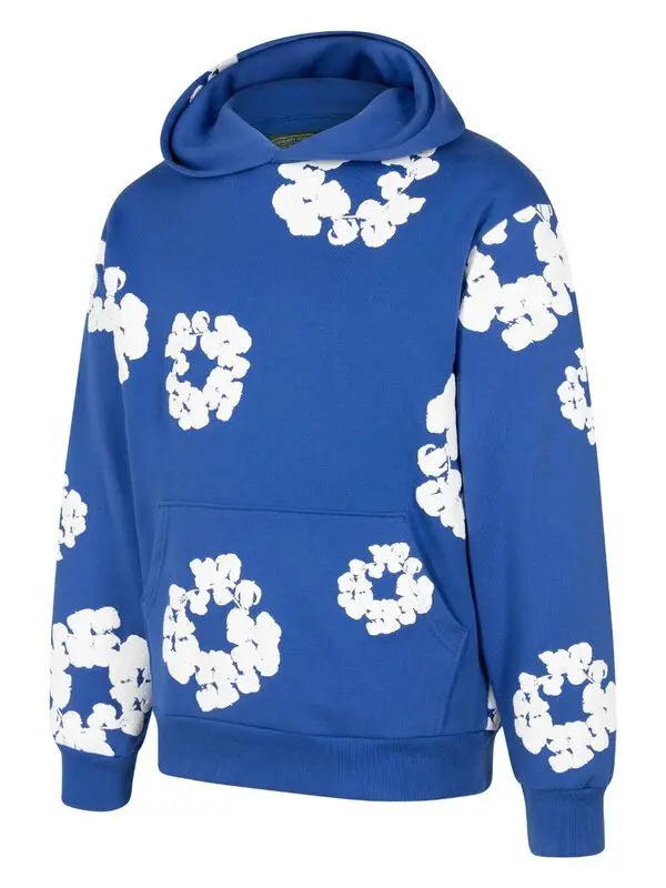 DENIM TEARS Wreath-print Cotton Hoodie