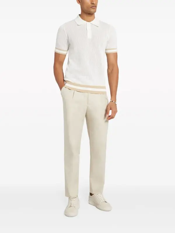 CHE Open-knit Cotton Polo Shirt - White