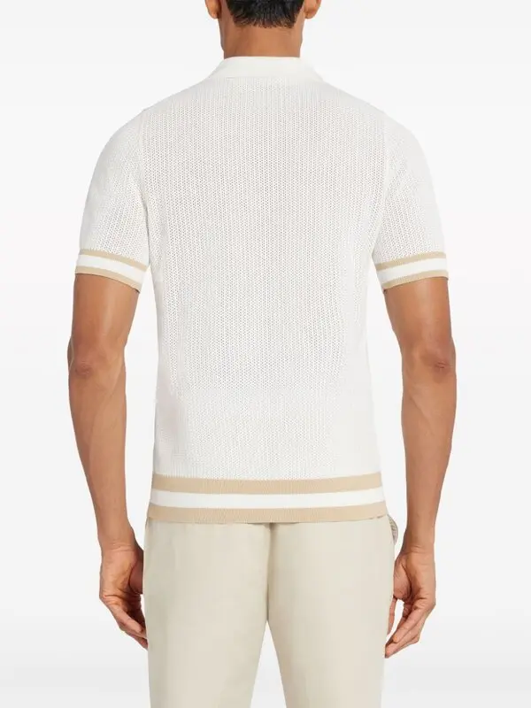 CHE Open-knit Cotton Polo Shirt - White