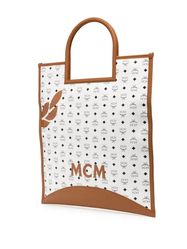 Mcm Mega Laurel Visetos Extra Large Tote Bag - White