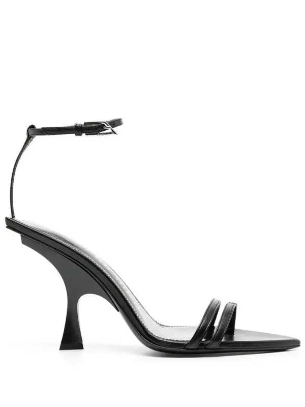 Attico Ester 95mm Leather Sandals - Black