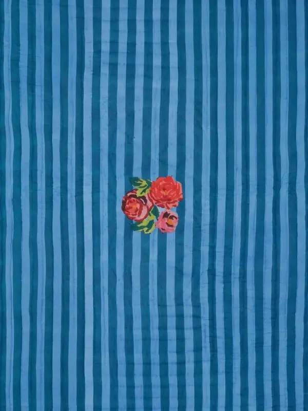 LISA CORTI Nizam Stripes Cotton Reversible Quilt