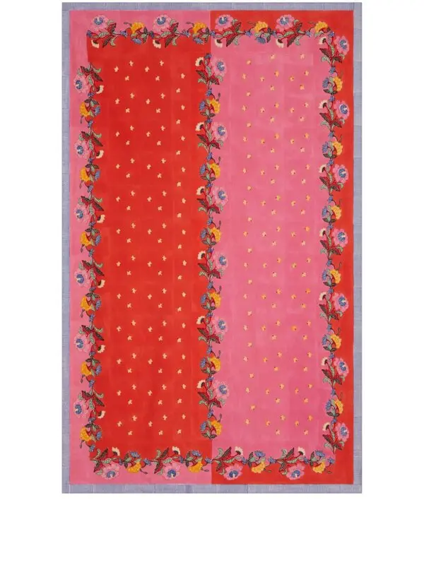 LISA CORTI Floral-print Cotton Table Cloth - Pink