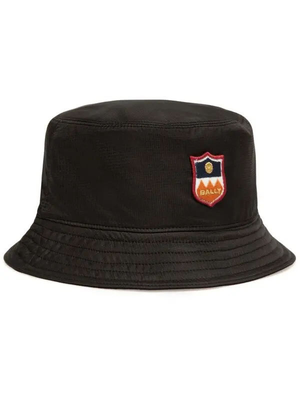 Bally Logo Appliqué Bucket Hat - Black