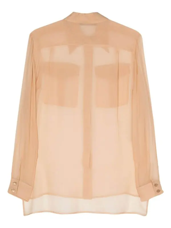 Alberta Ferretti Chiffon Silk Shirt - Neutrals