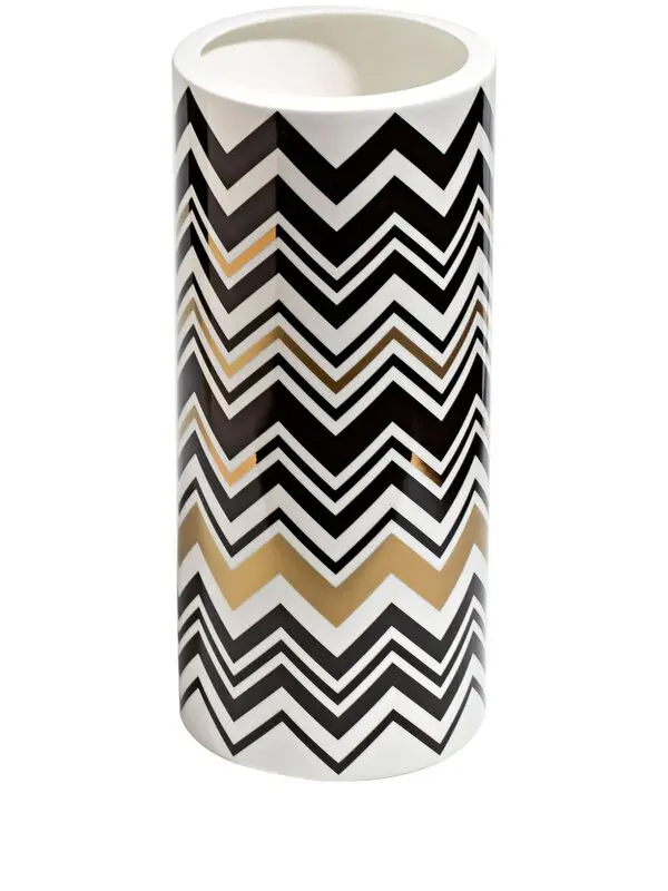 Missoni Zigzag-print Porcelain Vase - Black