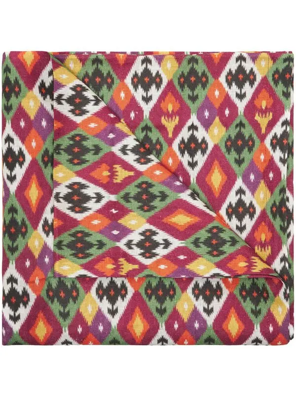 CABANA Diamond Ikat Linen Tablecloth - Red