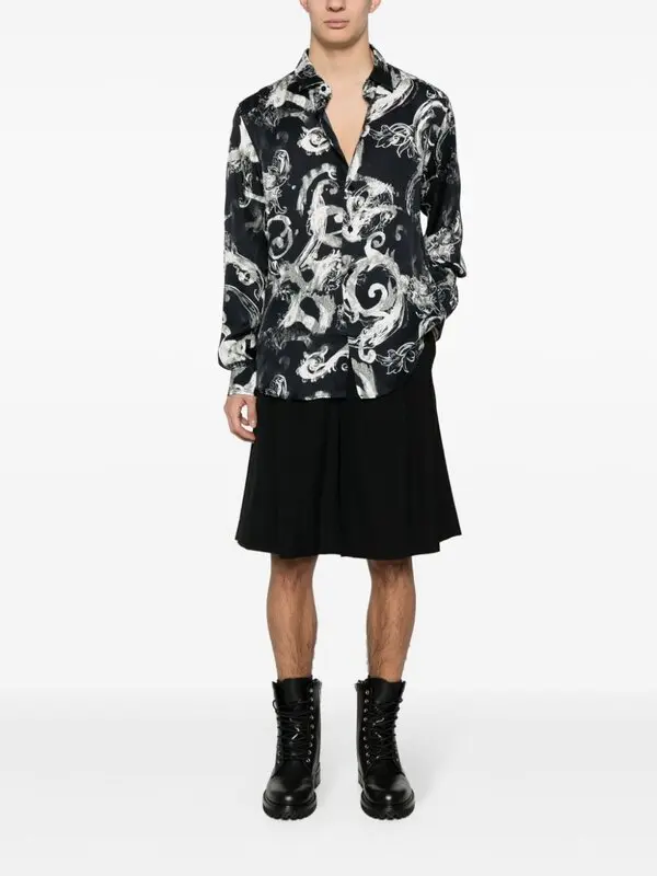 Versace Watercolour Baroque-pattern Shirt