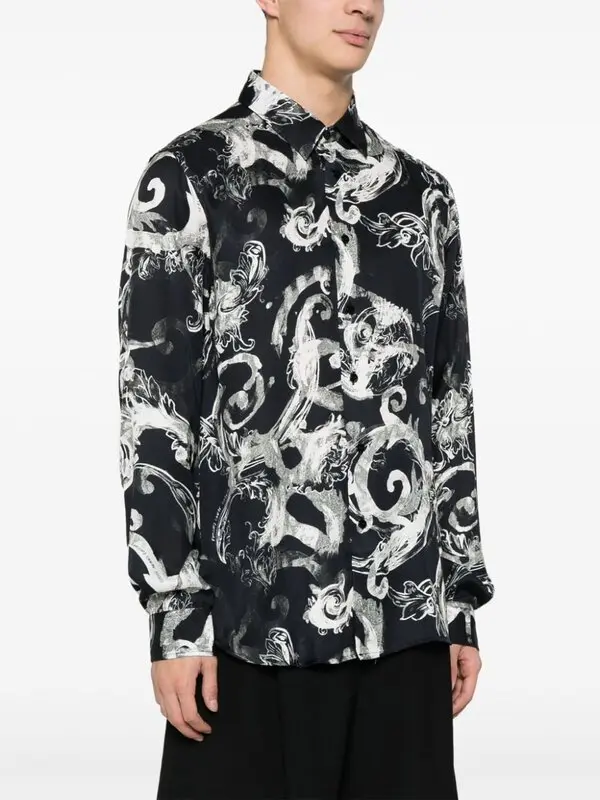 Versace Watercolour Baroque-pattern Shirt