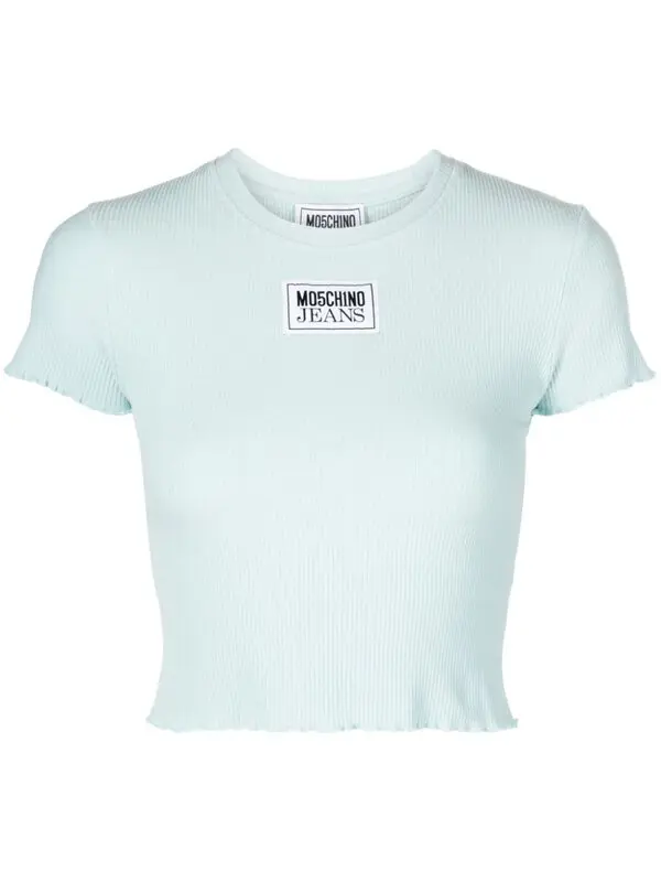 Moschino Logo-appliqué Cropped T-shirt