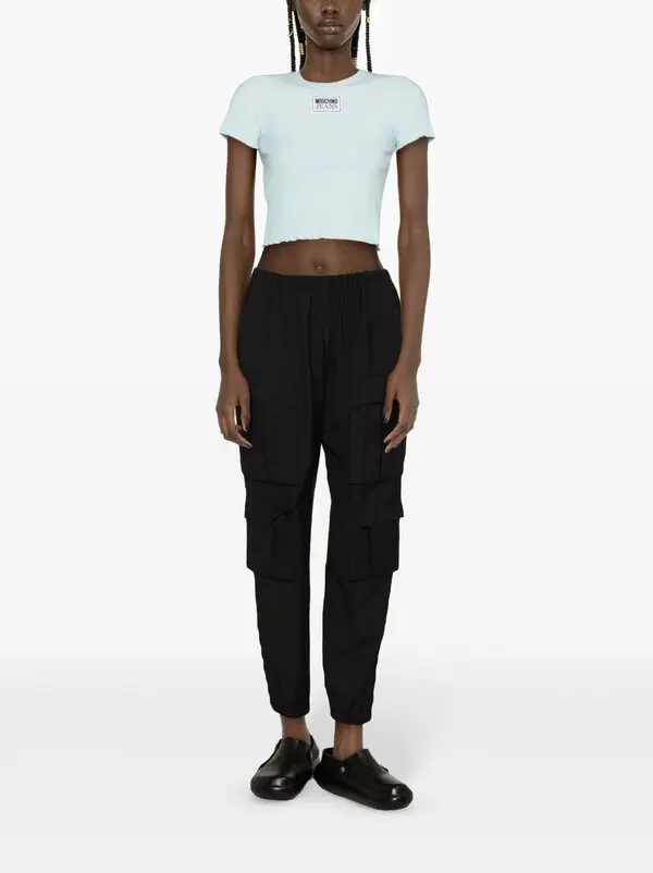 Moschino Logo-appliqué Cropped T-shirt