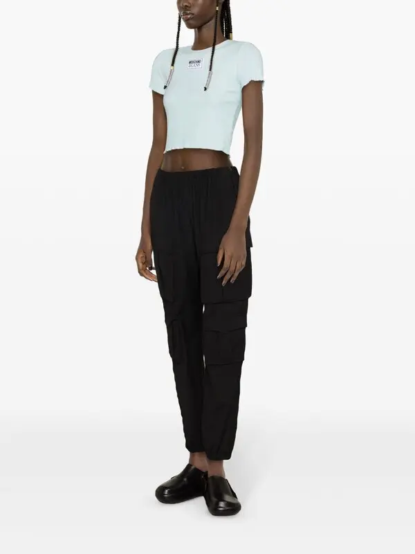 Moschino Logo-appliqué Cropped T-shirt