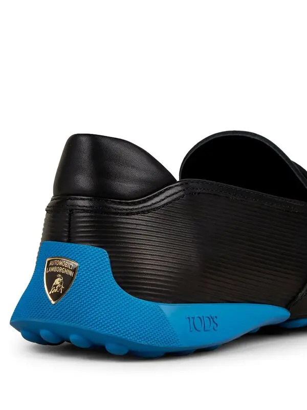 TOD'S Automobili Lamborghini Leather Driving Shoes - Black