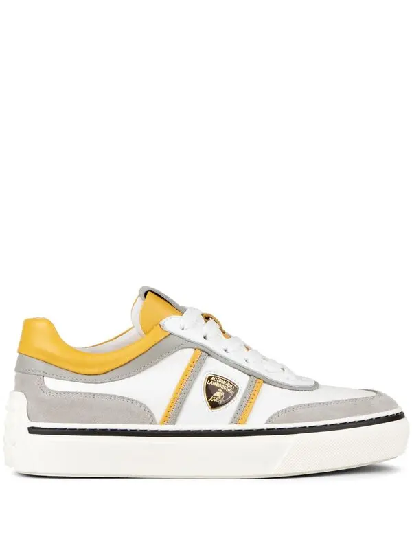TOD'S Automobili Lamborghini Logo-debossed Low-top Sneakers - White