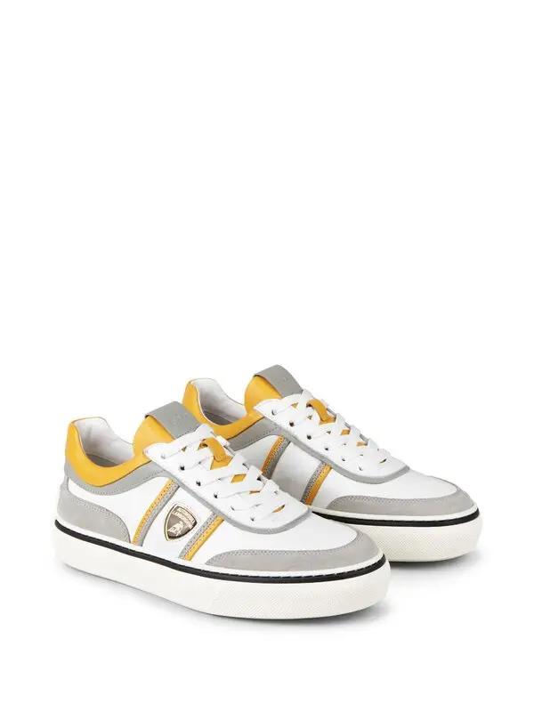 TOD'S Automobili Lamborghini Logo-debossed Low-top Sneakers - White