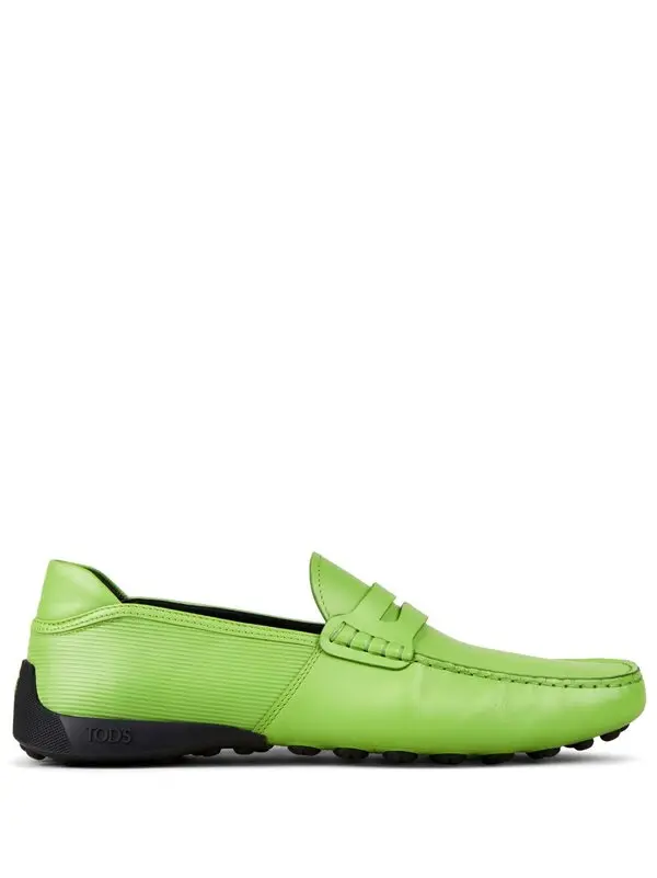 TOD'S Automobili Lamborghini Leather Driving Shoes - Green