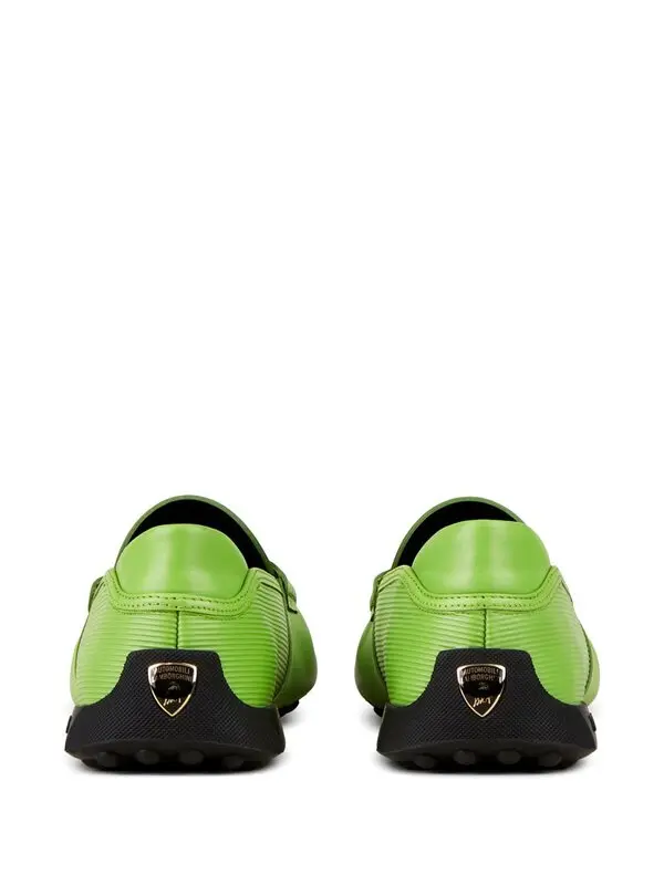 TOD'S Automobili Lamborghini Leather Driving Shoes - Green