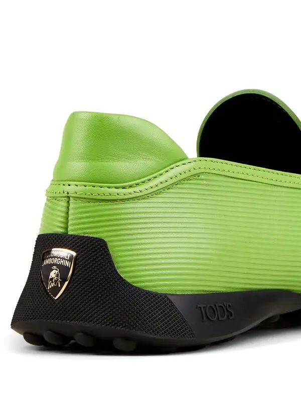 TOD'S Automobili Lamborghini Leather Driving Shoes - Green