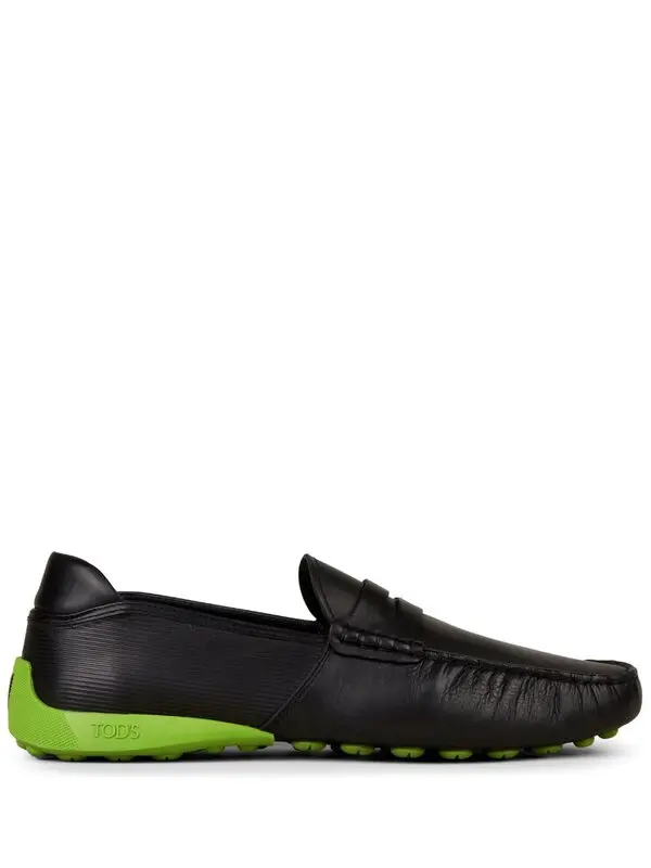 TOD'S Automobili Lamborghini Leather Driving Shoes - Black