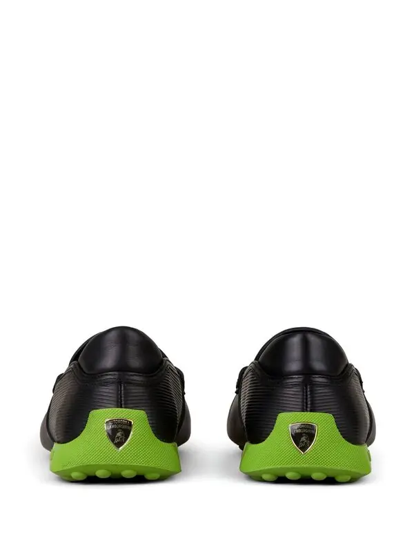 TOD'S Automobili Lamborghini Leather Driving Shoes - Black