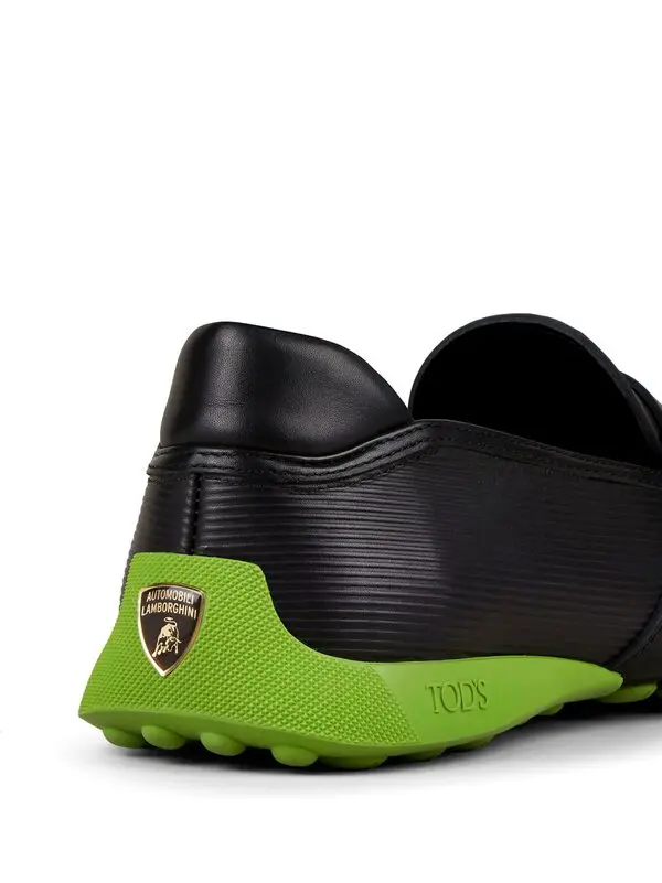 TOD'S Automobili Lamborghini Leather Driving Shoes - Black